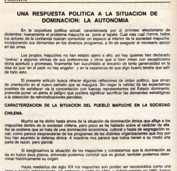 Una respuesta política a la situación de dominación: la autonomía ...